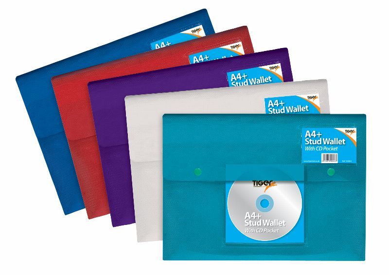 STUD WALLETS Organiser Plastic Document Wallets Press Stud Folder ...