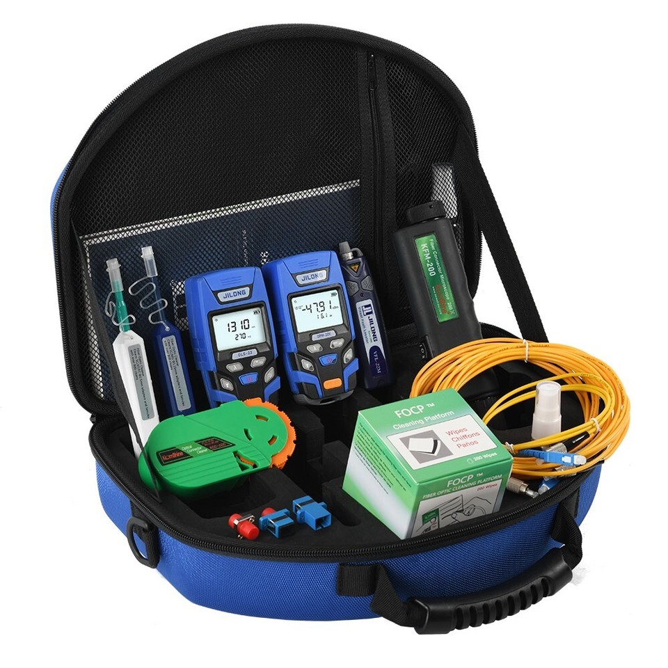 High End FTTH Optical Fiber Test Tool Kit Include OPM, OLS,VFL,Fiber ...