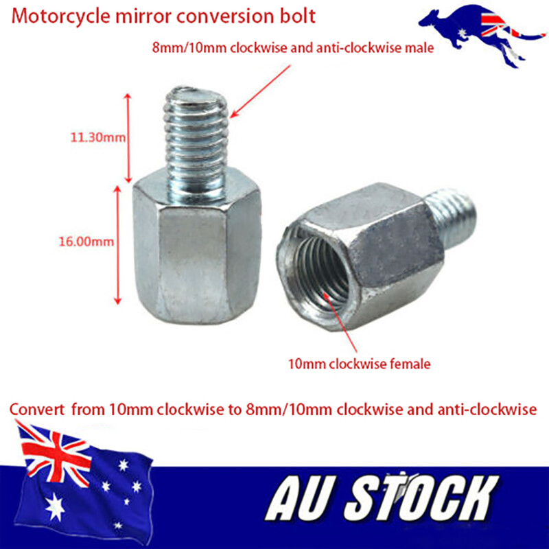 5PCS Motorcycle Mirror Mount Adapters RH 10mm Universal to LR/RH 8mm ...