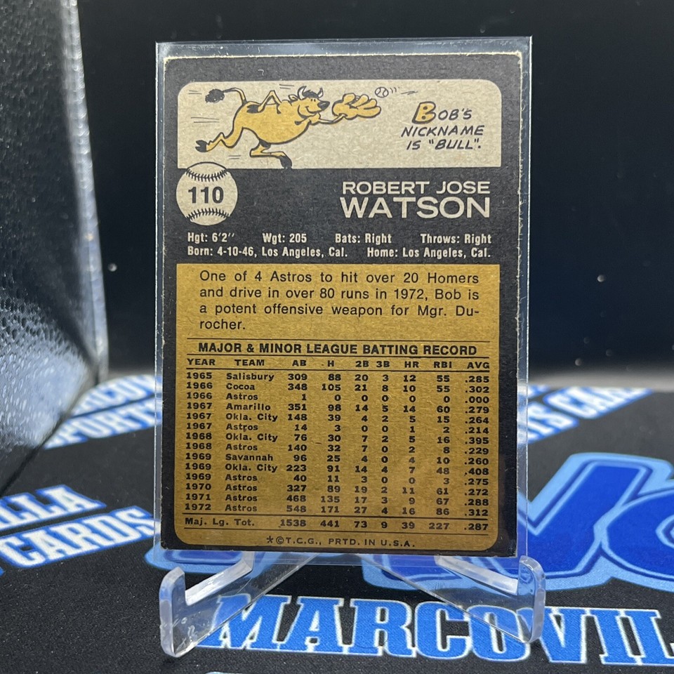1973 Topps Baseball Bob Watson Card #110 Houston Astros EX (A) | eBay