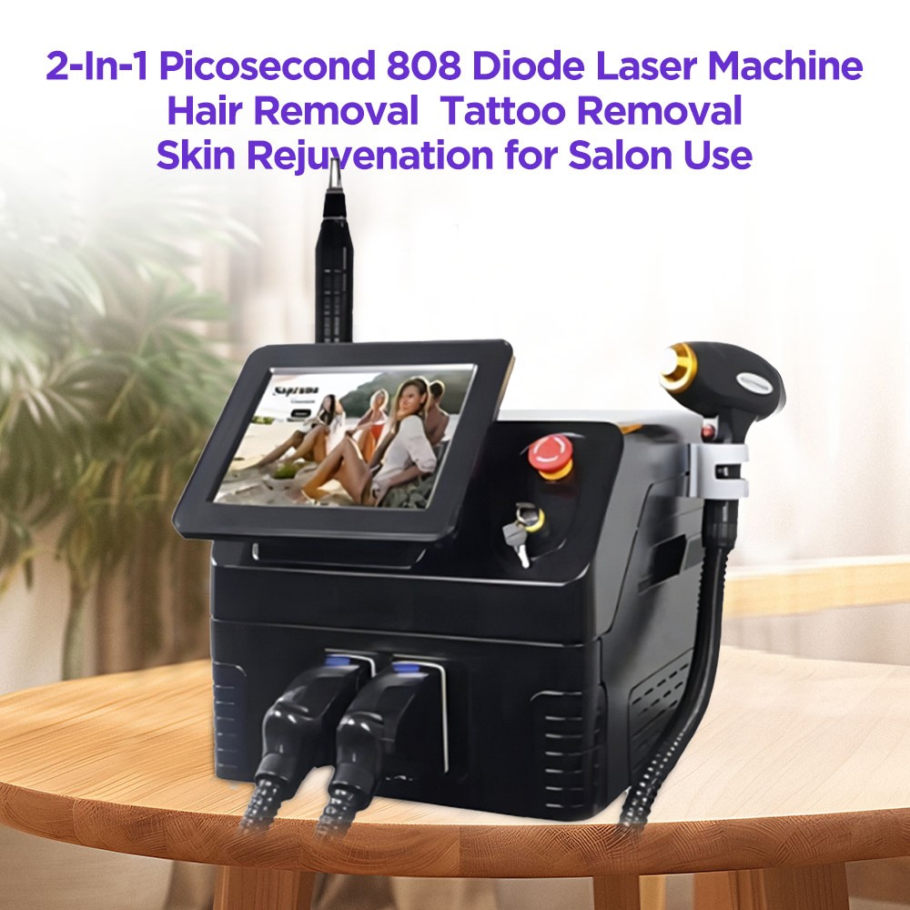 2 in1 Portable Diode Laser 808nm Hair Removal Pico Tattoo Removal Spa ...