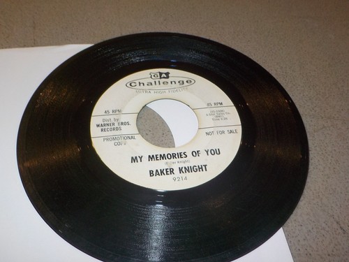 BAKER KNIGHT "Memories of You/Best Thing Rare Vinyl 45 Promo Record VG+ ...