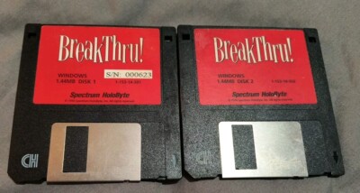 Vintage 1994 BreakThru Windows PC Game 3.5" Floppy Disks Spectrum ...