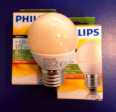 Philips Energy Softone Flame energy-saving lamp in drop shape E27 5W | eBay