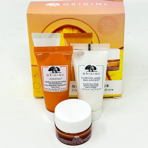 Origins Travel Set Glow Booster Cleanse Glow Hydrate 3 Small Containers ...