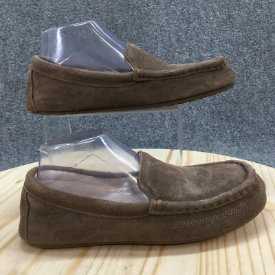 Goodfellow & Co Slippers Mens 7 Moccasins Brown Leather Moc Toe Faux ...