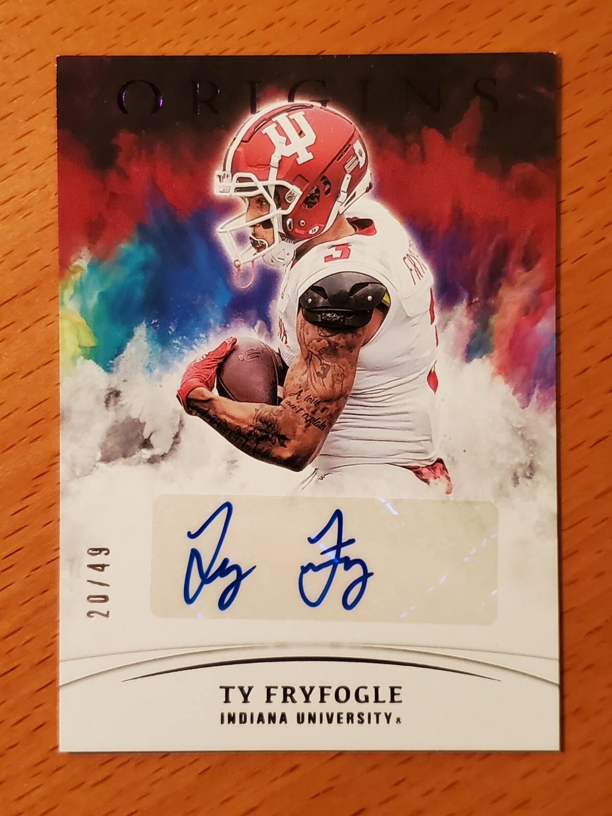 2022 Origins Draft Rookie Auto Purple Ty Fryfogle Indiana WR #'d 20/49 ...