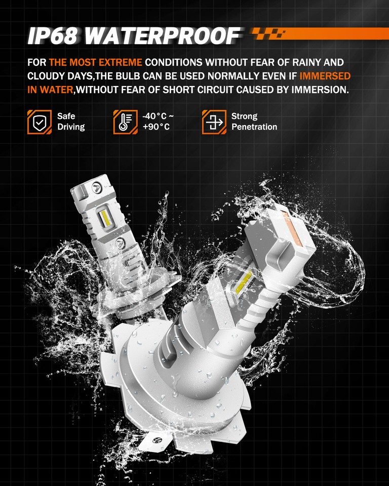 Sealight H7 LED Headlight Bulb Kit High Beam 6000K Cool White Bulbs ...