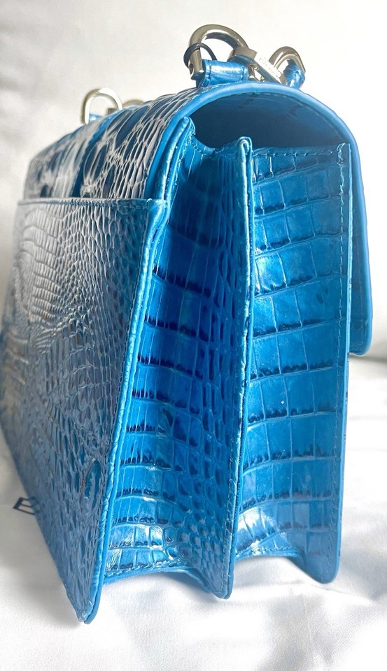 Brahmin Small Hallie Vibrant Azure Top Handle Crossbody With Wallet NWT ...