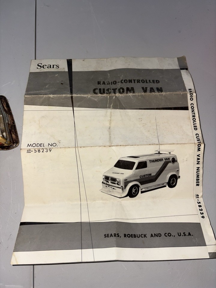 Vintage Sears Radio Controlled Thunder Van RC Custom Van W/ Manual ...