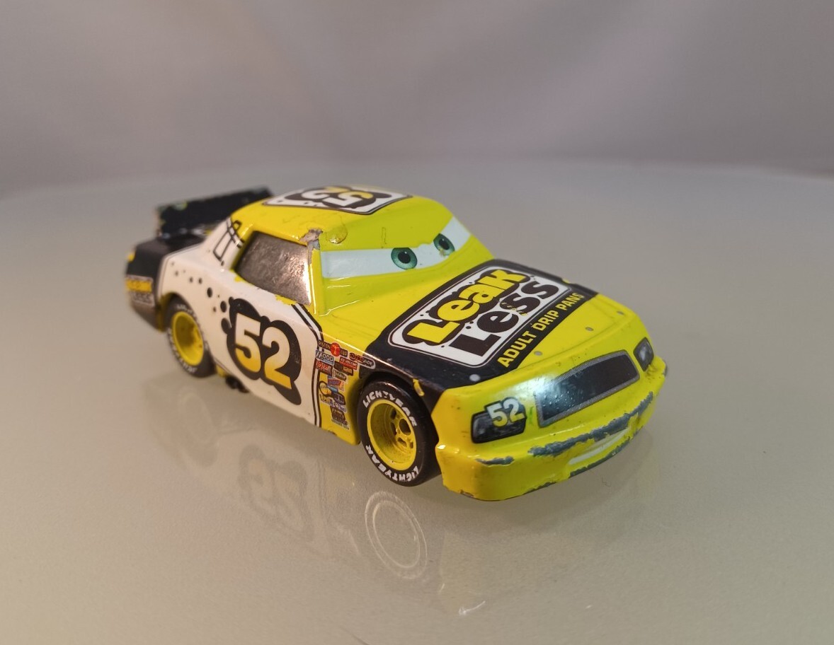 Disney Pixar Cars Claude Scruggs #53 "Leak Less", Yellow - 1:55 Scale ...
