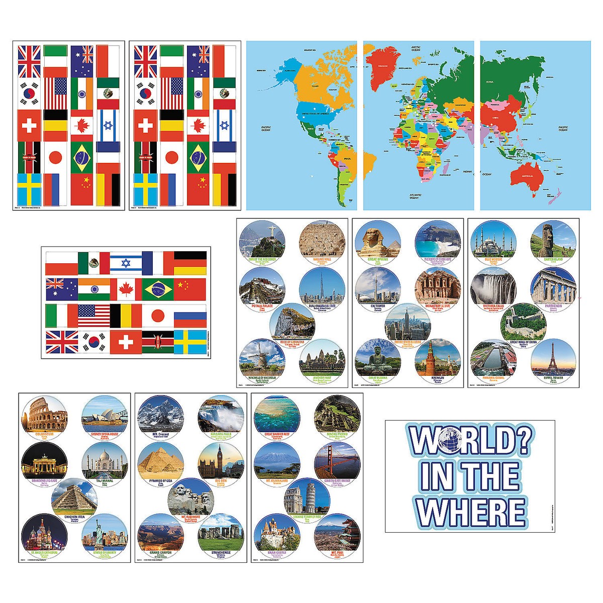 Country Flag Bulletin Trim 65 Feet World Flag Bulletin Board Border ...