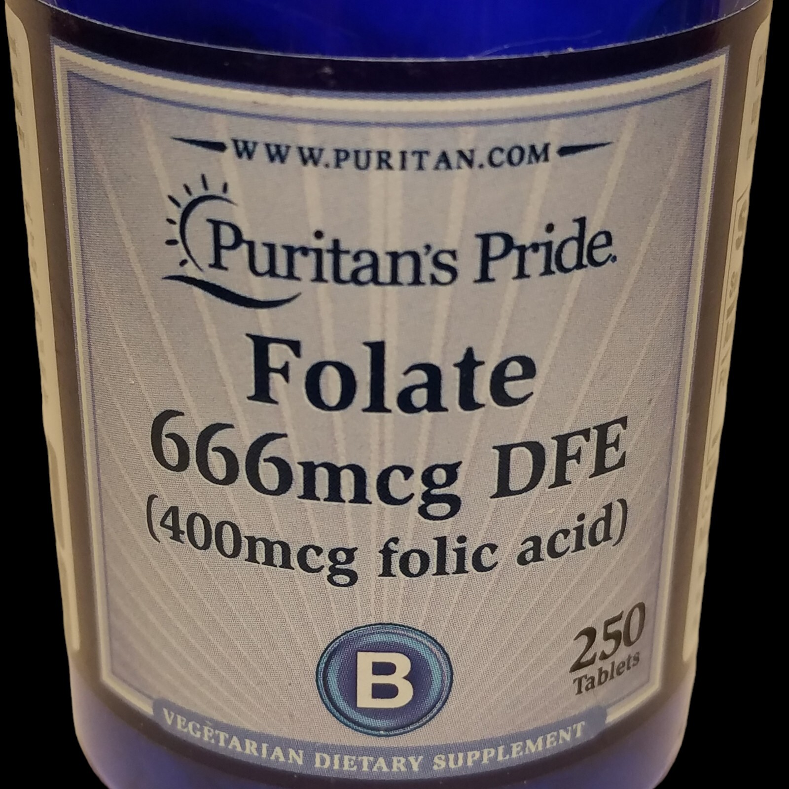 Puritan's Pride FOLATE 666 mcg DFE (Folic Acid 400 mcg) 3 x 250=750 ...