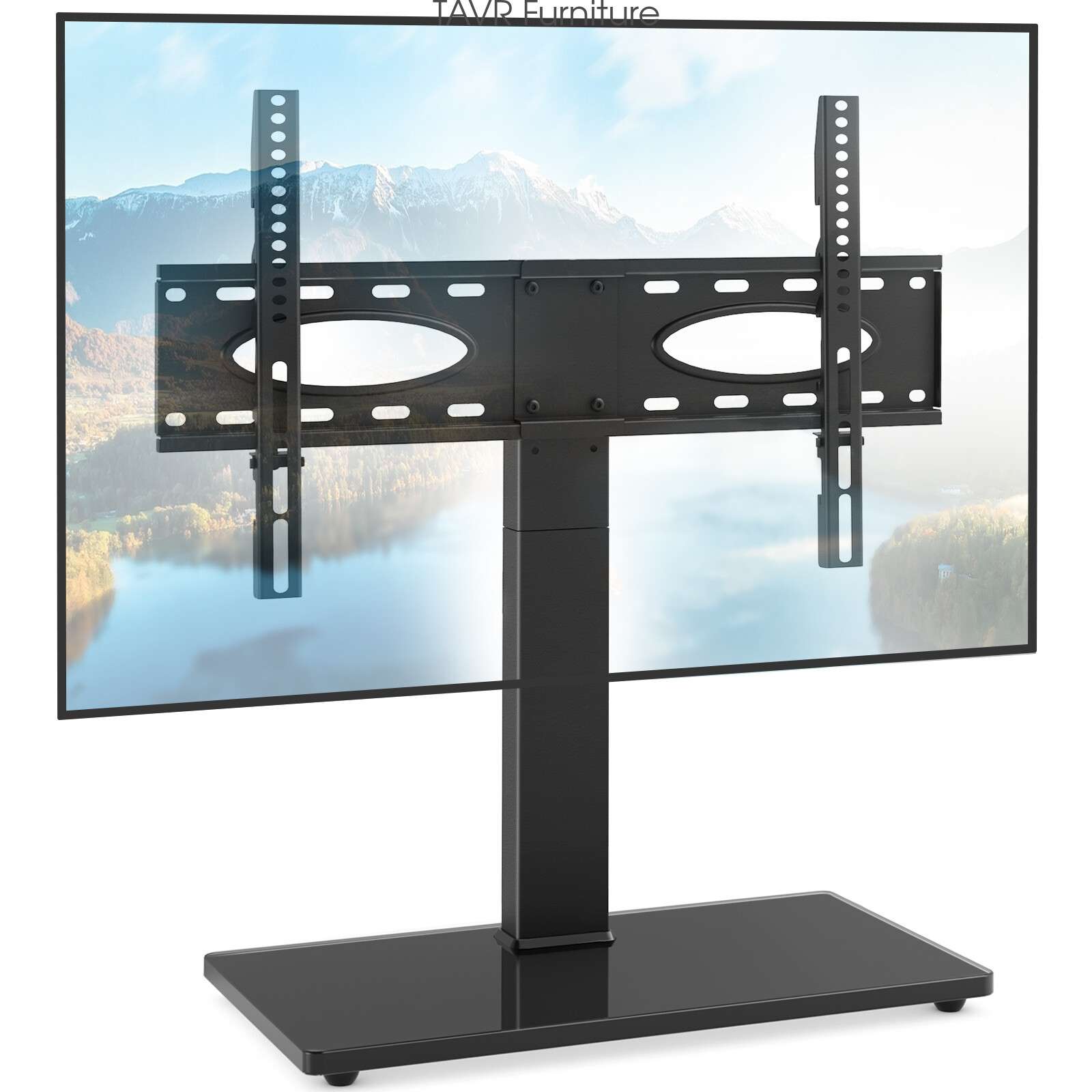 Universal Swivel Tabletop TV Glass Base Stand with Mount for 42 to 75 ...