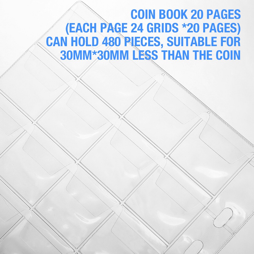 480 Pocket World Coin Storage Book Large Capacity Folder Collection ...