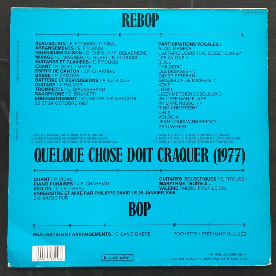 MARIE ET LES GARCONS REBOP Maxi vinyl 1988 EX | eBay