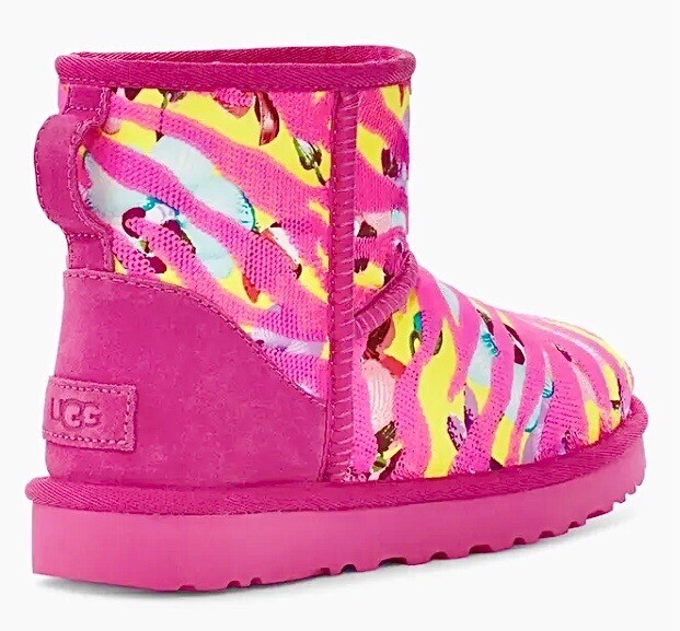 🌸UGG Classic Mini Tiger🐅Flower Sequins Fur Boots Women’s 7 Hot 💕Taffy ...