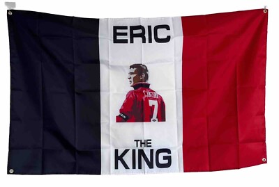 ERIC CANTONA MAN UNITED LEGEND ERIC THE KING FLAG 5x3 FOOT FREE UK 48HR ...