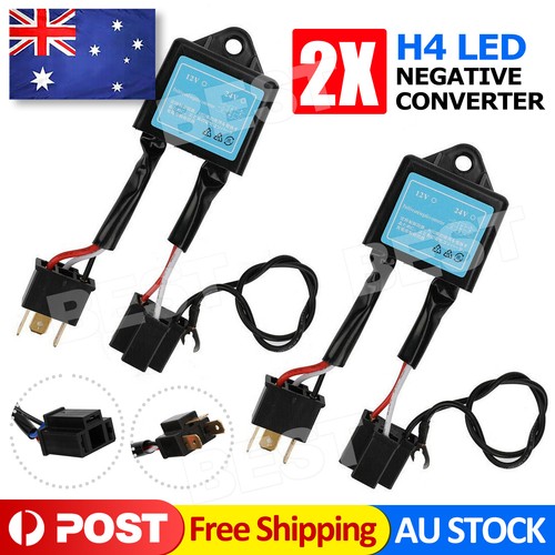 2X H4 LED Reversed Polarity Converter Positive Negative Switch Harness ...