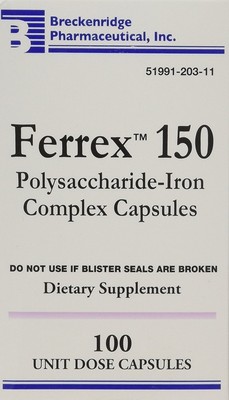 Breckenridge Ferrex 150 Polysaccharide Iron Complex Supplement Capsules ...