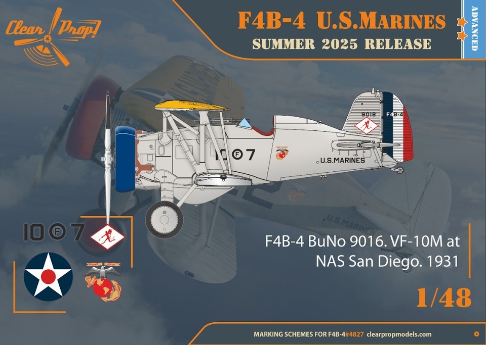 Clear Prop 4827 1:48 F4B-4 U.S MARINES Plastic model kit | eBay Australia