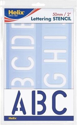 Helix H95010 Upper Case Lettering Stencil Set Letters Numbers - 2 Inch ...