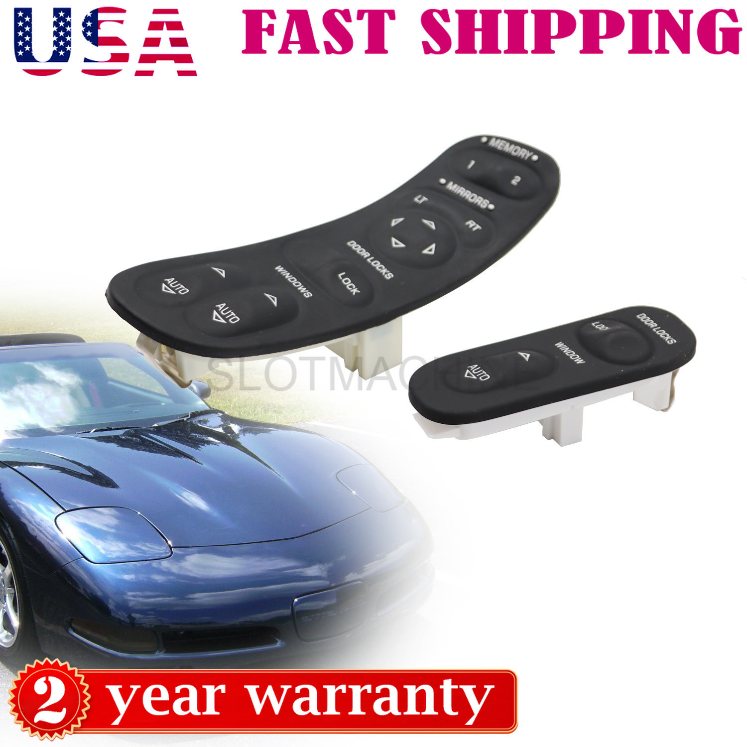 For Chevy C5 Corvette 5.7L Driver Passenger Side Door Window Lock ...
