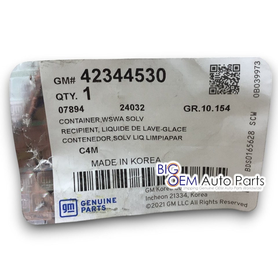 2016 - 2022 Chevrolet Spark Windshield Washer Fluid Container Tank OEM ...