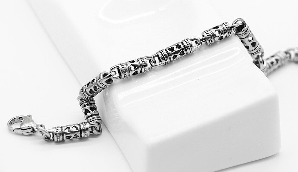 925 Sterling Silver Cylinder Link Chain Necklace 4.5mm 20" for Men ...