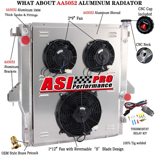 3 Row Aluminum Radiator&Shroud Fan For 2004-2006 Dodge Ram 1500 8.3L ...