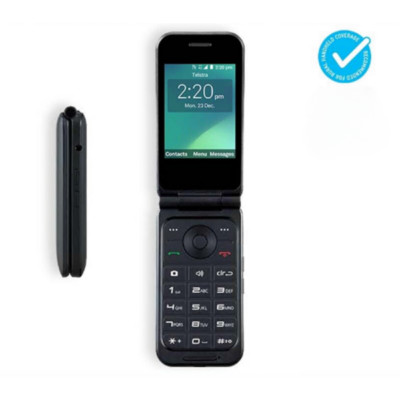 TELSTRA ZTE FLIP 3 BLACK 4G 4GX BLUE TICK SENIORS BIG BUTTON VoLTE ...