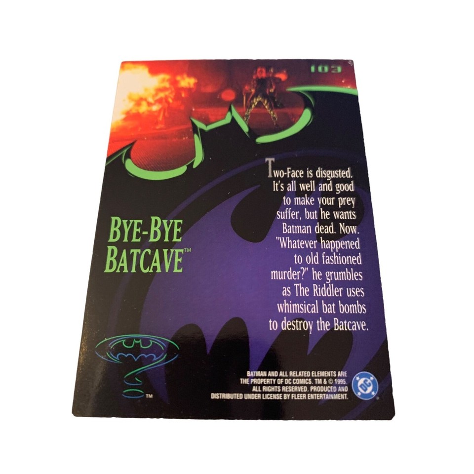 1995, Fleer Ultra - Batman Forever Cards Bye Bye Batcave #103 | eBay