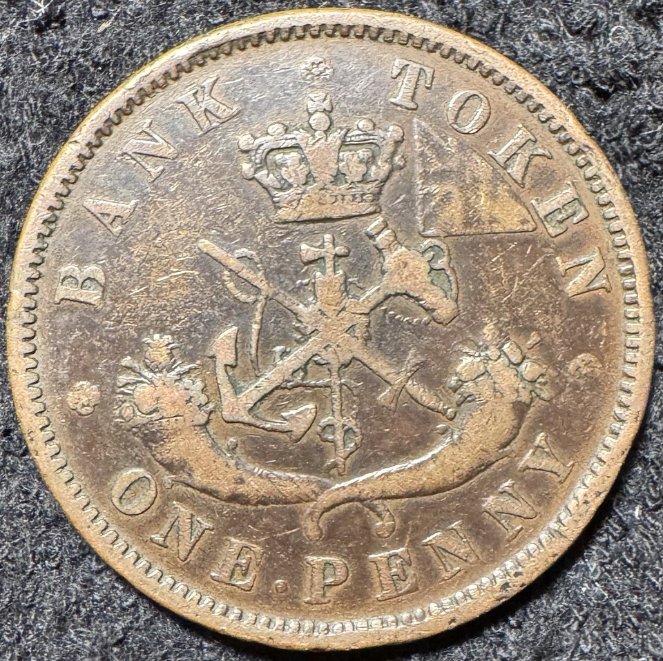 1852 Canada Bank of Upper Canada 1 Penny Token Dragon Slayer | eBay