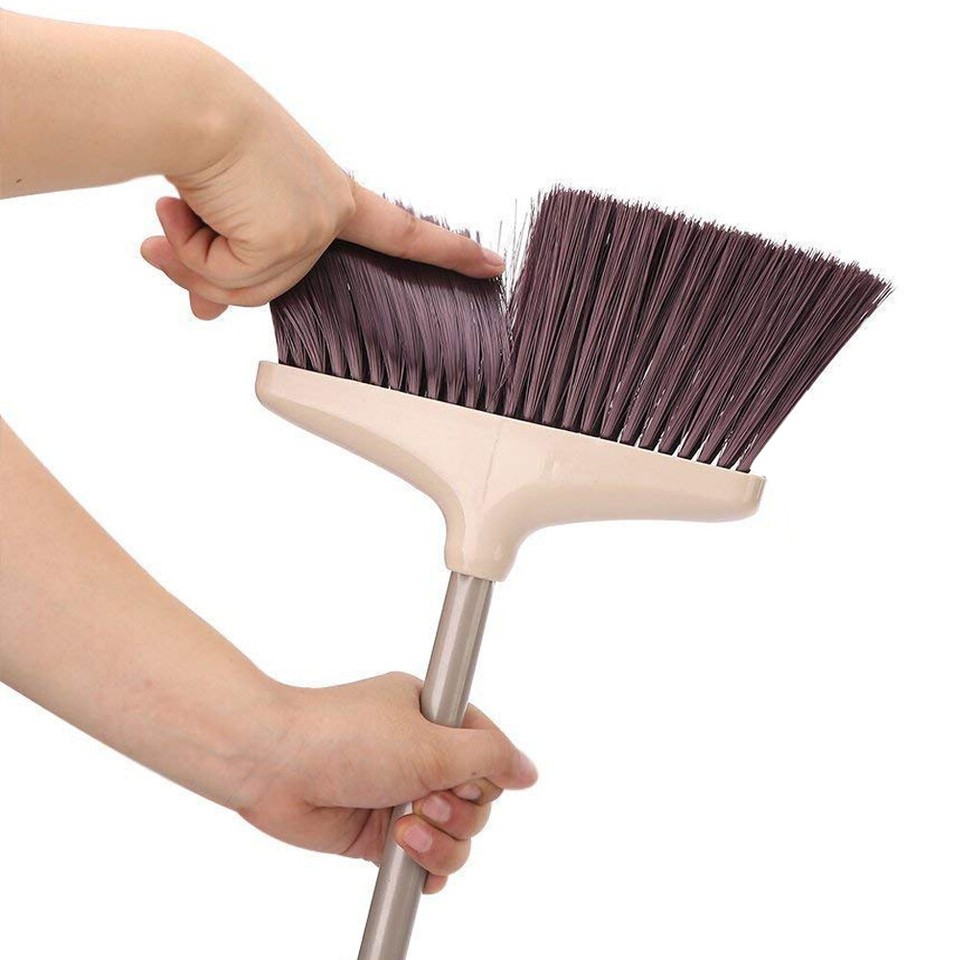 Foldable Broom and Dustpan Sweep Clean Set Dust Pan Broom Upright w ...