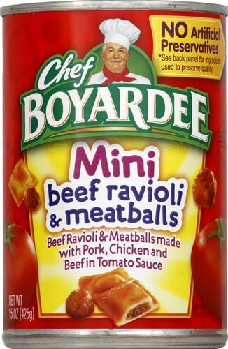 Chef Boyardee Mini Beef Ravioli and Meatballs 15 Oz Can | eBay