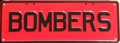 ESSENDON BOMBERS AFL Number Plates Tin Metal Vanity Sign Wall license ...