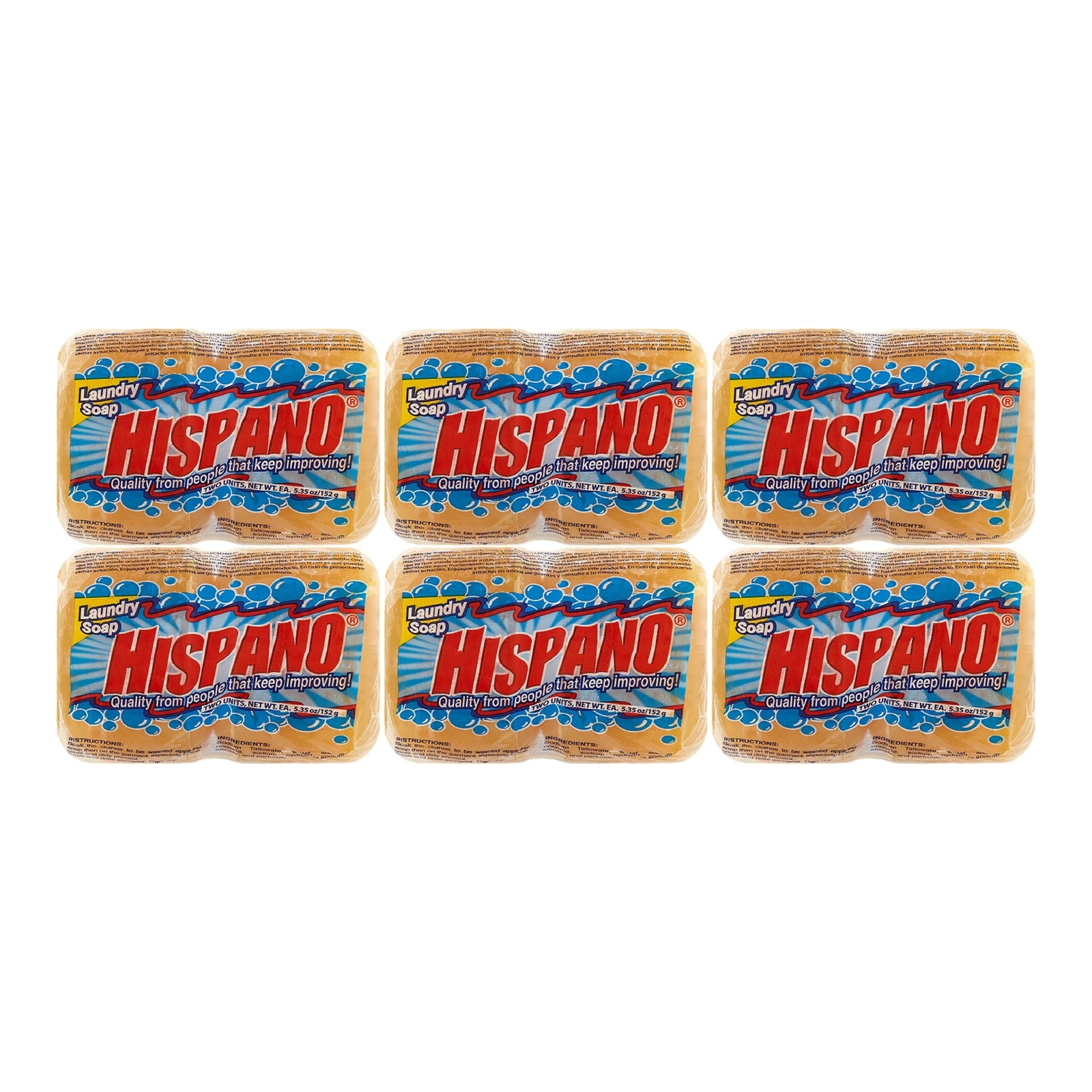 Hispano Jabon Laundry Soap - Round Bar (2 Pack), 10.7oz (304g) (Pack of ...