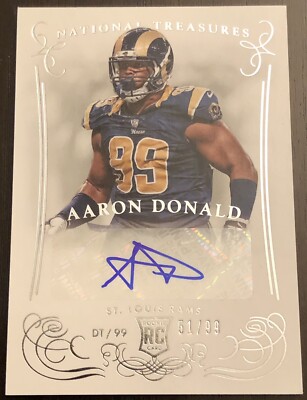 2014 Aaron Donald National Treasures Auto/Autograph SSP RC Rookie #51/ ...