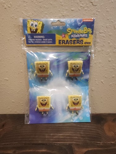 Nickelodeon SpongeBob Squarepants 4 Jumbo Large Pencil ERASER Cartoon ...