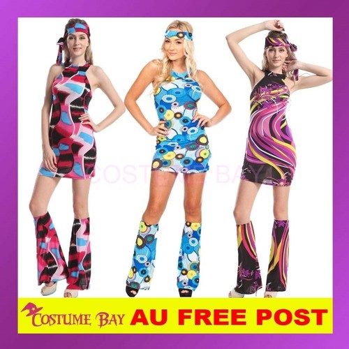 1960s 1970s 60s Retro Hippie Girl Disco Dancing Costume Groovy Hens ...