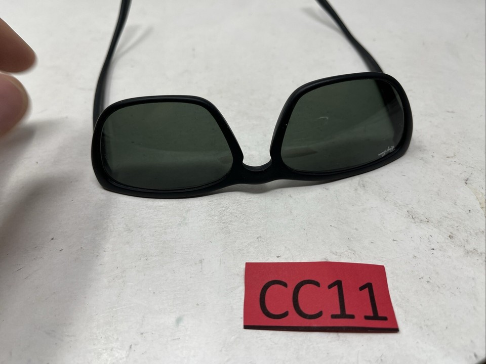 B&L RAY BAN PS1 W1846 USA MATTE BLACK GREEN G15 GLASS LENS SUNGLASSES ...