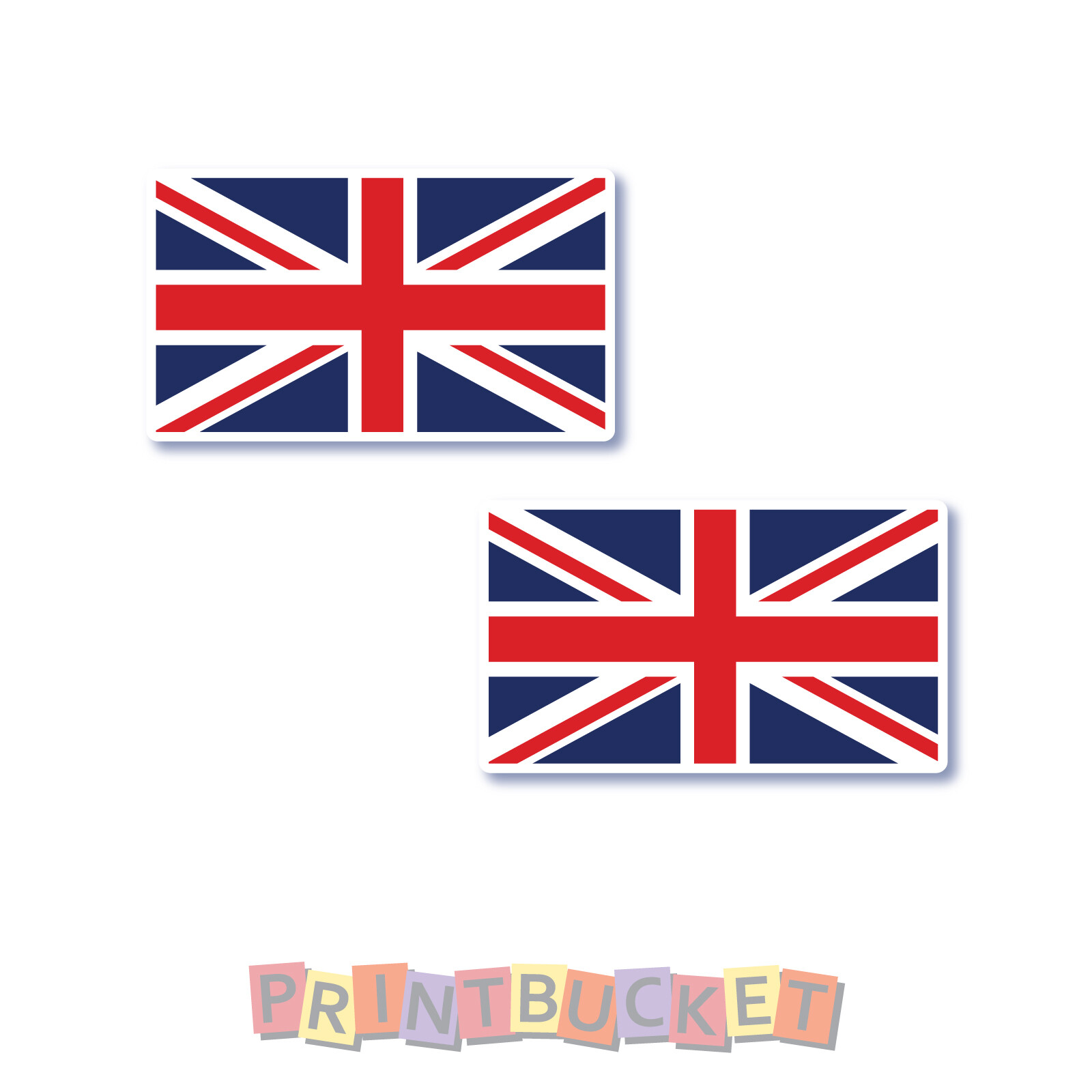 United Kingdom flag sticker 120mm twin pack quality water & fade proof ...