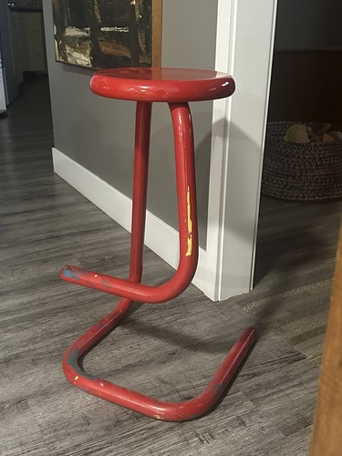 Mid Century Kinectics RED Paperclip Stool 1970s Space Age Atomic Industrial Seat | eBay