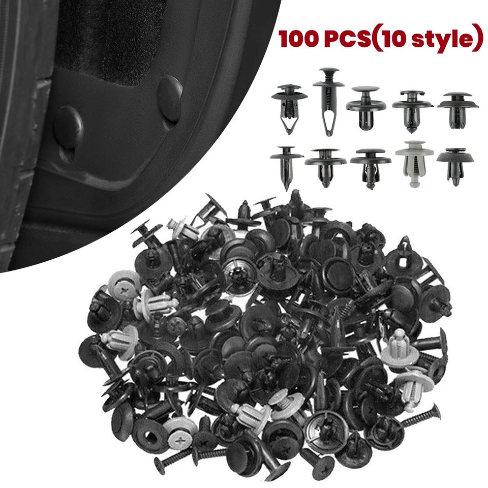 100pcs 8mm Car Auto Bumper Clips Hole Plastic Rivets Fastener Fender ...