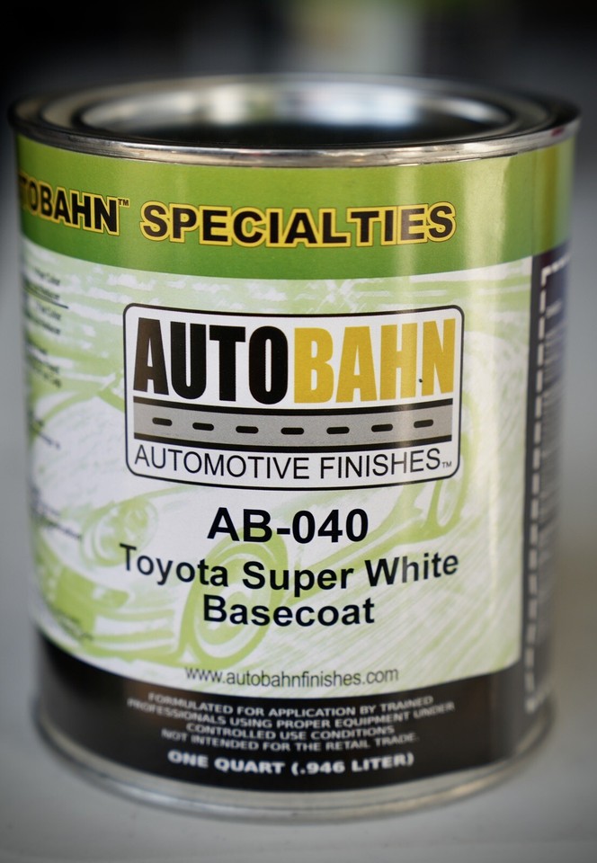 TOYOTA 040 SUPER WHITE QUART SIZE AUTOMOTIVE BASECOAT! FREE SHIPPING ...