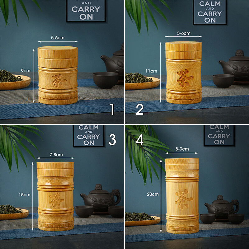 Portable Lightweight Bamboo Tea Jar Storage Holder Chinese Tea ...