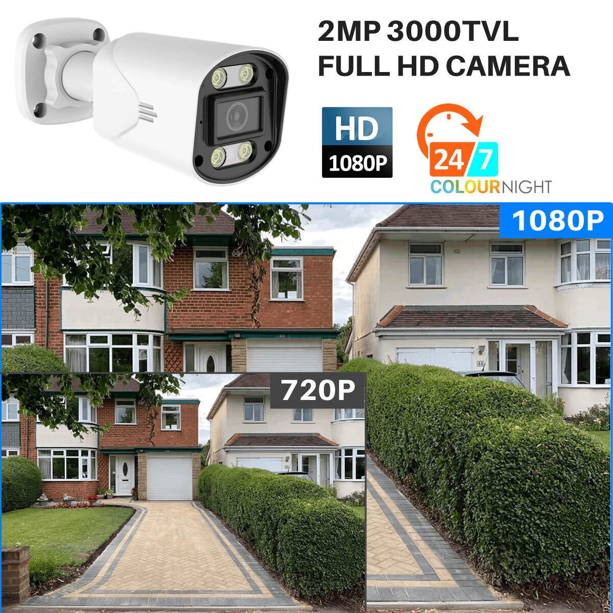 1080P HD CCTV 4 Camera System 4CH DVR Home Outdoor Security Kit with ...
