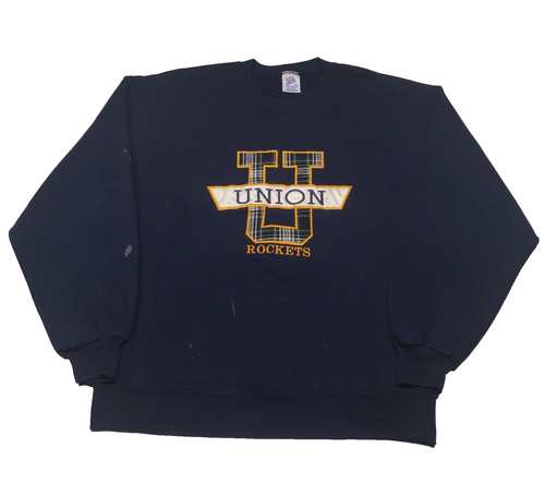 Vintage 90s College Sweatshirt Mens Large Blue Union Pullover Hipster ...