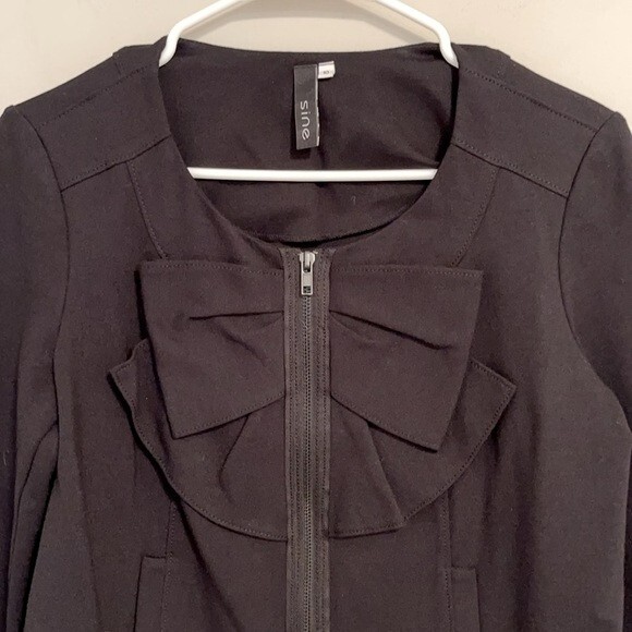Anthropologie SINE Bow Zip Front Jacket Size 8 - Gem