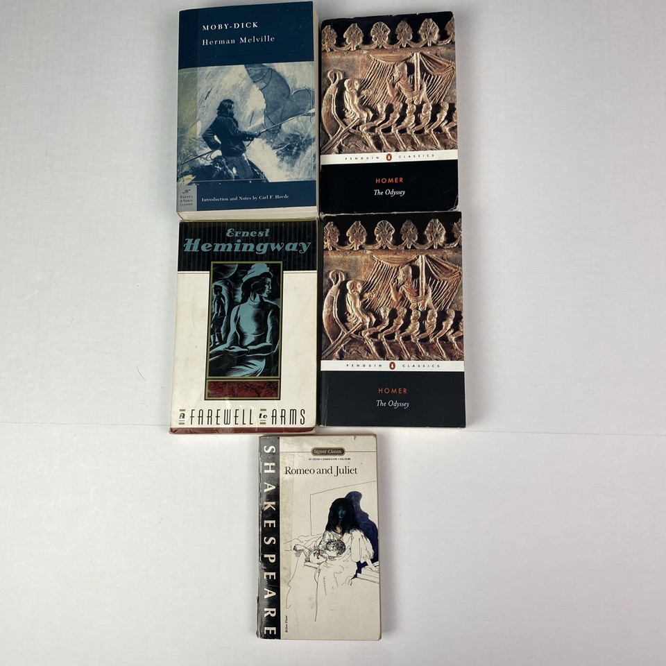 Classic Novels Paperback Book Lot Odyssey Shakespeare Farewell Arms ...